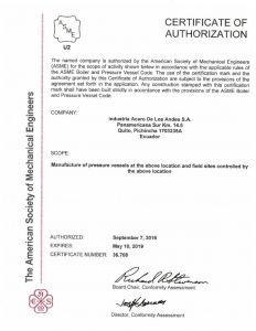 ASME U2 | Acero Andes